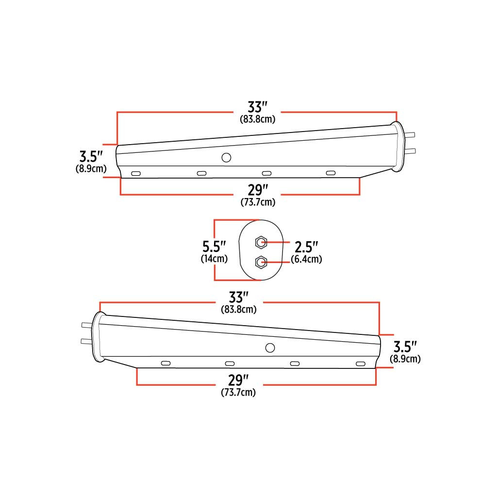 TRUX TU-9259 33" Mud Flaps: Chrome Steel