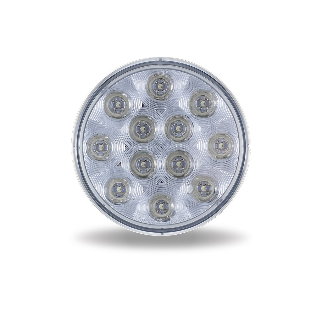 Trux TLED-412CR - 4" Clear Red Stop, Turn & Tail Round LED Light - 12 ...