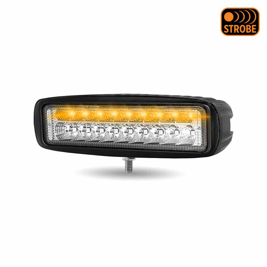 TLED-W4 6" RECTANGLE 'STROBE SERIES' SPOT LED WORK LAMP WITH AMBER ...