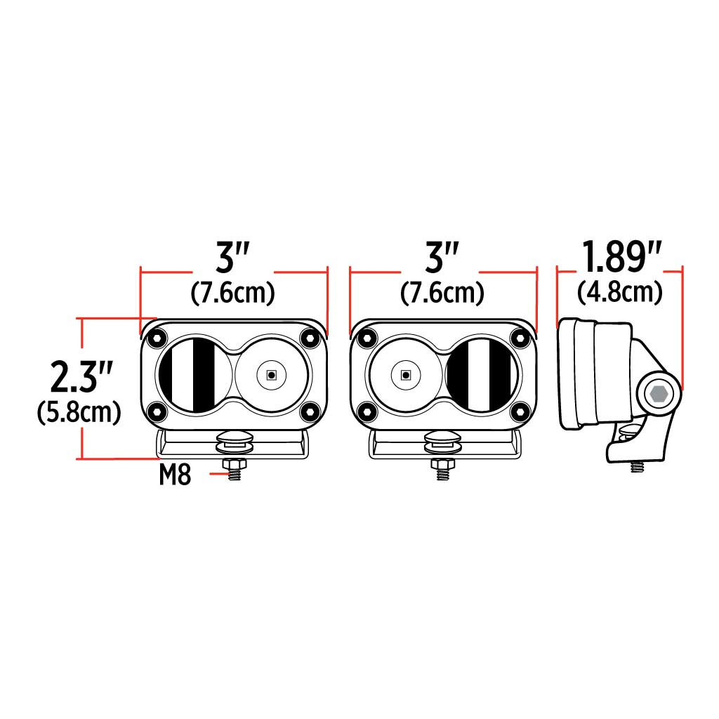 TRUX TLED-U105: 3" LED Work Lamps