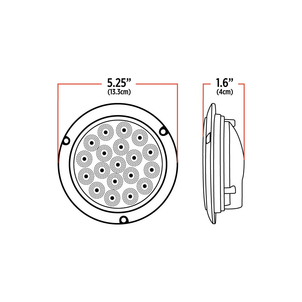 TRUX TLED-4X40F: 4" LED Light - Red/White