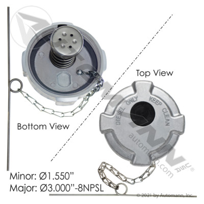 AUTOMANN Fuel Cap 3"-8 NPSL Mack