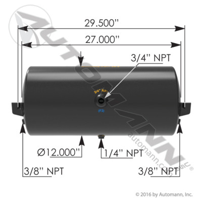 AUTOMANN 12" Air Tank - 2850 Cubic Inches