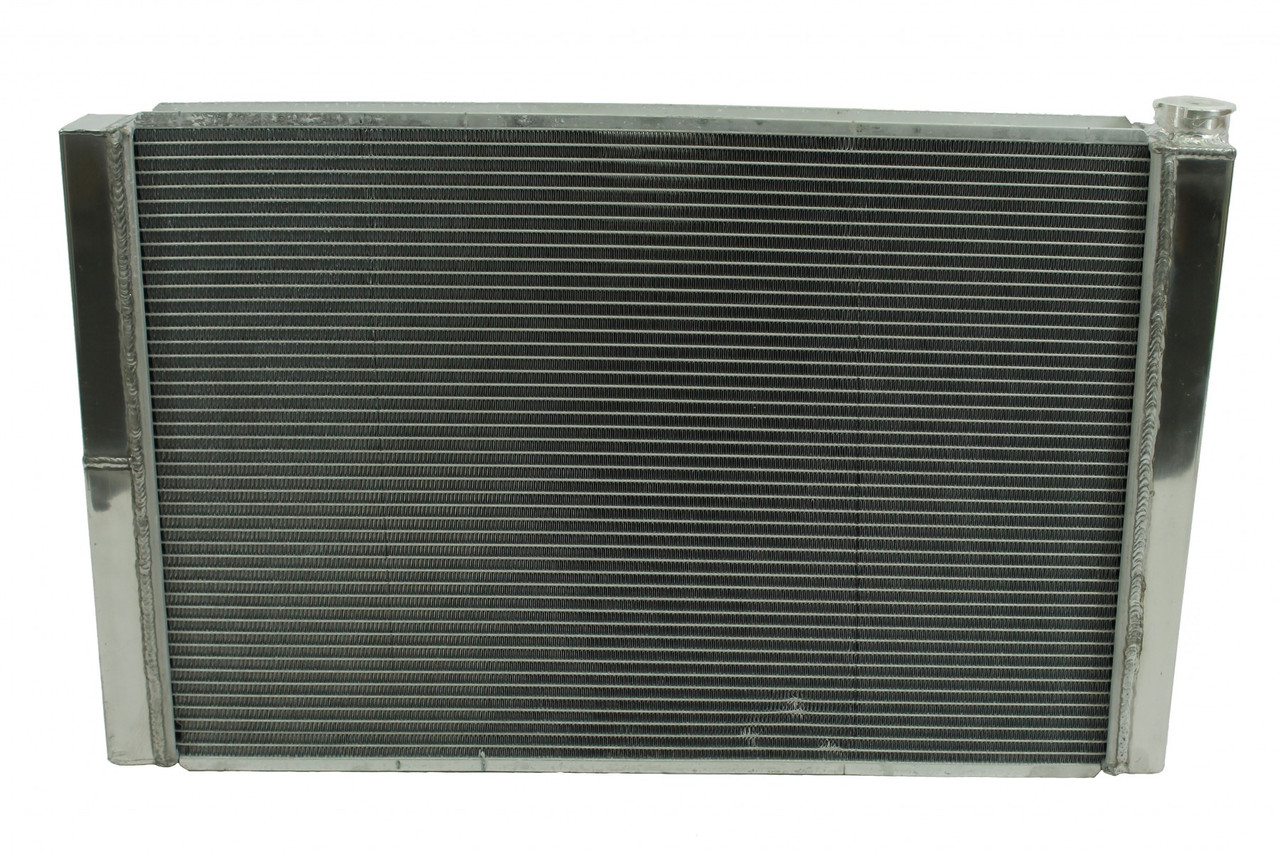 163122 19" X 31" CHEVY ALUMINUM RACING RADIATOR: 2 ROW, DOUBLE PASS ...