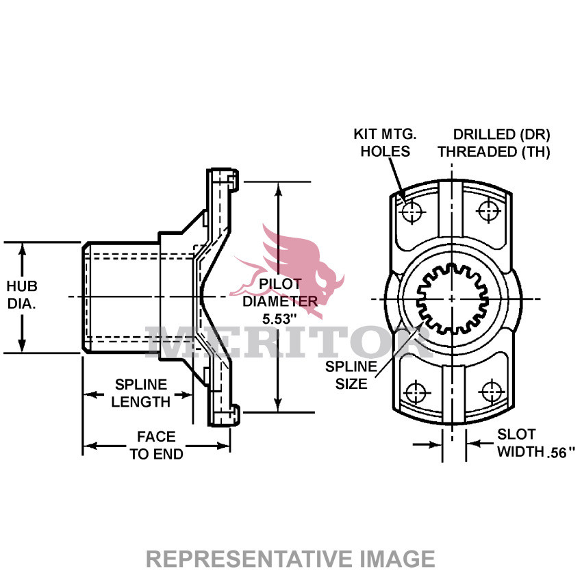 MERITOR 62NYS26 11A End Yoke - In Stock