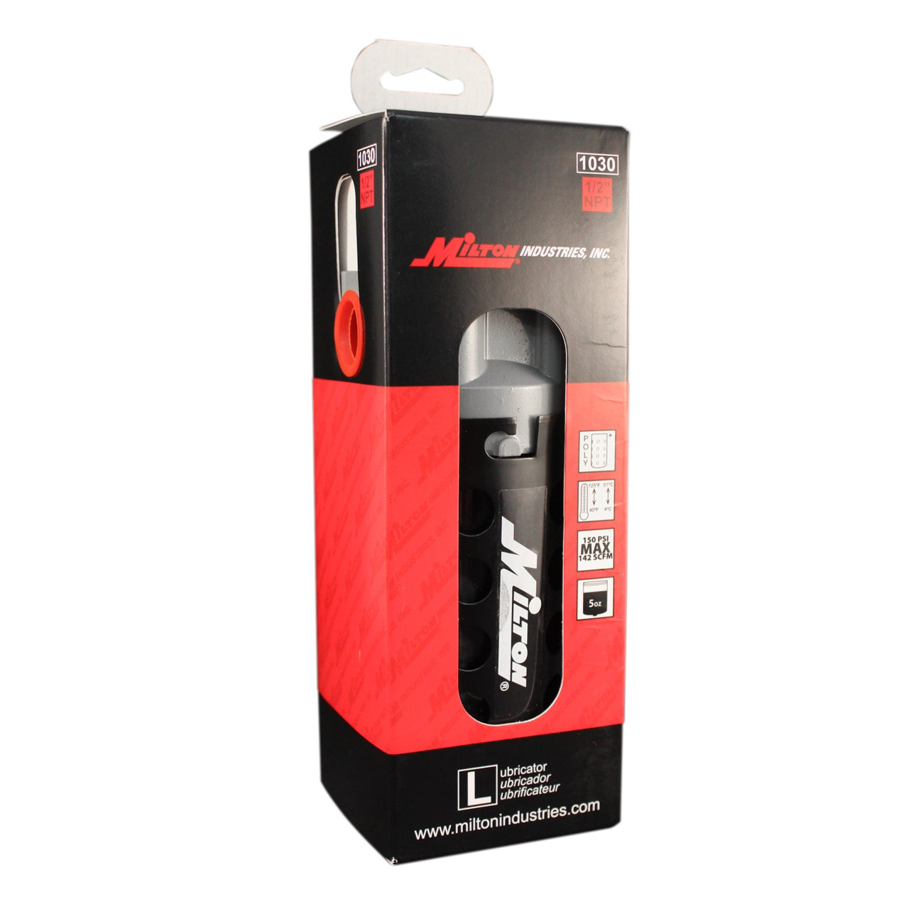 MILTON 1030 Lubricator: 1/2" NPT, 5oz Bowl