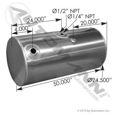 AUTOMANN Kenworth Fuel Tank - 50" Round