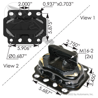 AUTOMANN M17500 Peterbilt Rear Motor Mount
