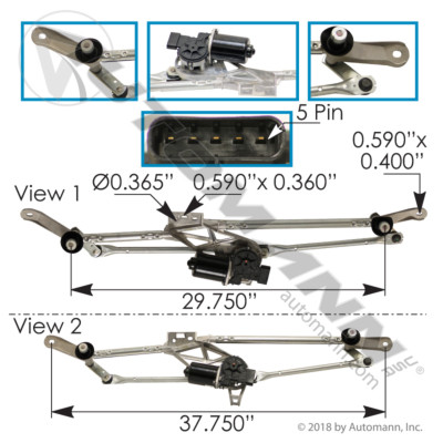 AUTOMANN 577.55959K Wiper Motor Assembly