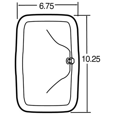 97847 6.5 X 10 IN., SILVER STAINLESS STEEL, FLAT MIRROR, UNIVERSAL ...
