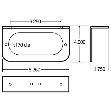 TRUCK-LITE 60720 Bracket Mount: Black Steel