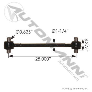 AUTOMANN TMR75 Torque Rod: 25" Kenworth