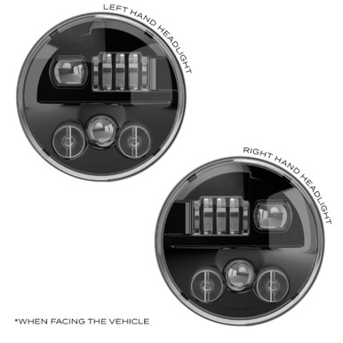 0557423 LED HEADLIGHT - MODEL 8730 SHALLOW 7" ROUND, BLACK (PAIR ...