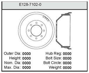 Bendix E12871020 Brake Drum