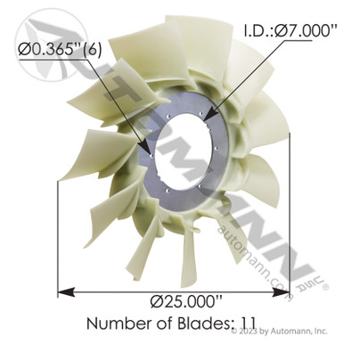 AUTOMANN 810.FB9922 Fan Blade: Volvo Mack