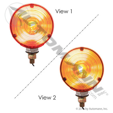AUTOMANN 4" Amber Square Chrome Lamp