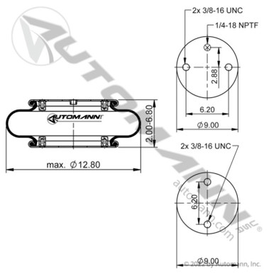 ABSP1B22A-C771 CONVOLUTED AIR BAG SPRING - Sadler Power Train Inc