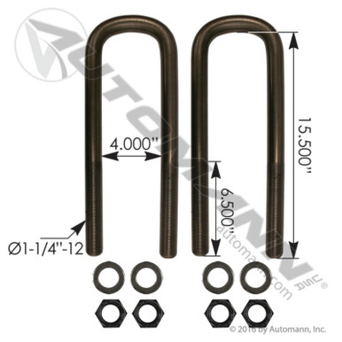 AUTOMANN U-Bolt Kit 1.25"x4"x15.5"