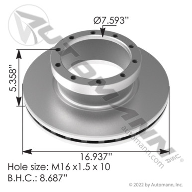 AUTOMANN Air Disc Rotor SB7 SN7 Prevost