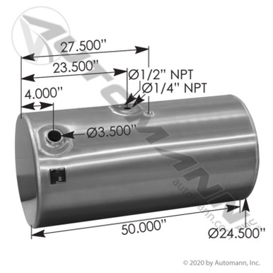 AUTOMANN Kenworth Fuel Tank - 50" Round