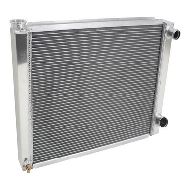 162722 19" X 27.5" CHEVY ALUMINUM RACING RADIATOR: 2 ROW, DOUBLE PASS ...