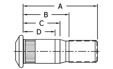 ConMet 10001957 Wheel Stud: 1-1/8"-16 UN