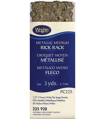 Baby Metallic Rick Rack Gold - Bead & Powwow Supply