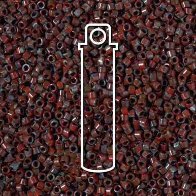 11/0 Delica Picasso Opaque Red Garnet Matte-Apx 7.2Gm/Tb - Bead ...