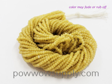 11/0 Seed Beads Opal Greasy Yellow (tint) - Bead & Powwow Supply