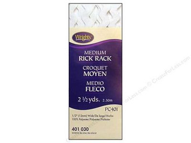 Medium Rick Rack White - Bead & Powwow Supply