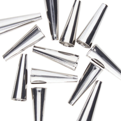 Metal Cones 19.1mm Silver Plated (Bag of 24) - Bead & Powwow Supply