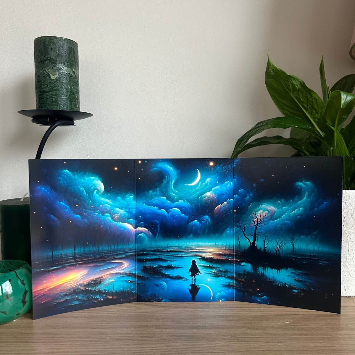 Shadow World Trifold Self-Sealing Greeting Card | Bare Cards