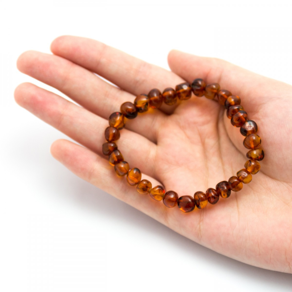 Beaded Baltic Cognac Amber Bracelet | Holisticshop.co.uk