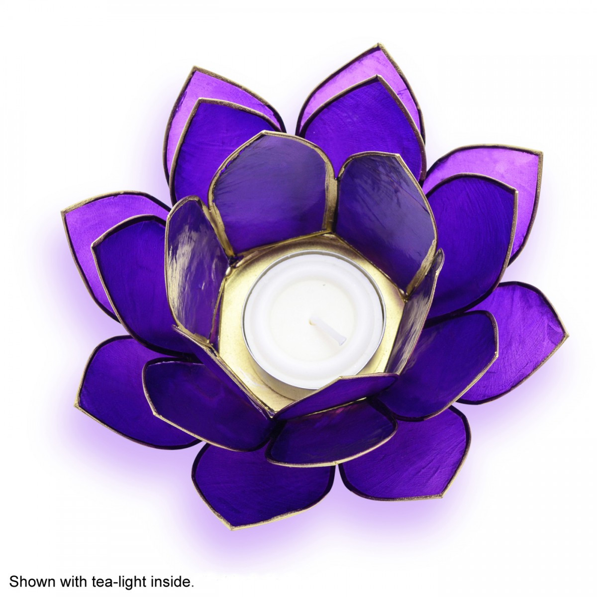 Purple Lotus Flower Tea Light Holder | Crown Chakra