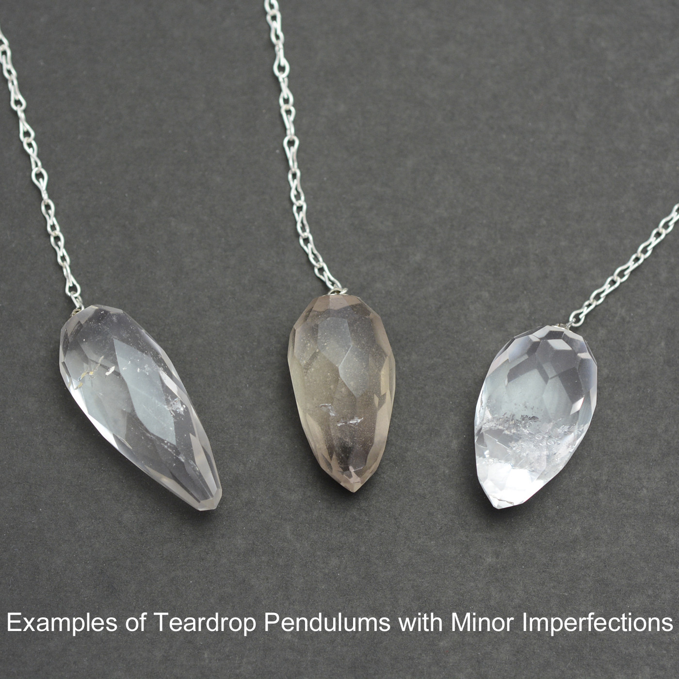 Faceted Clear Quartz Tear Drop Pendulum | Holisticshop.co.uk
