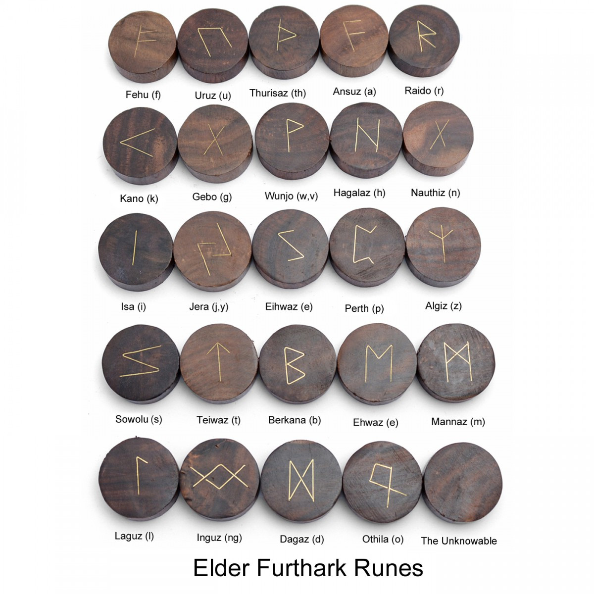 Elder Thurthark Carved Wooden Rune Set | Holisticshop.co.uk