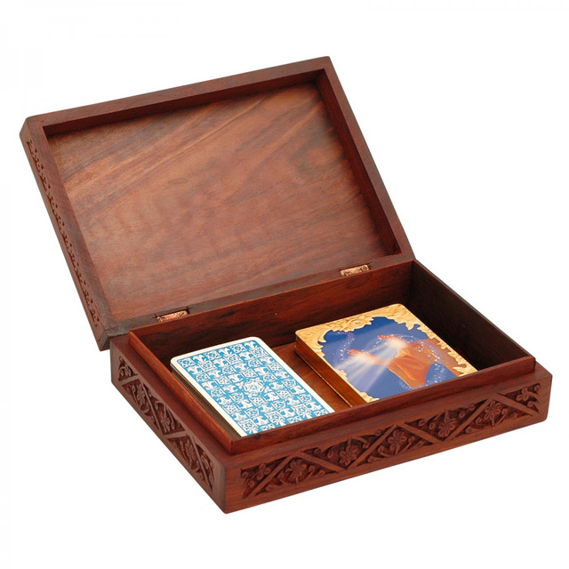 Tarot Card Storage Box with Floral Design | Holisticshop