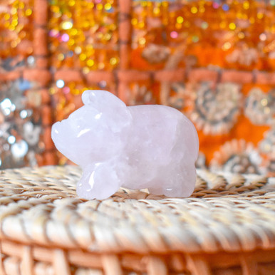 Rose Quartz Hand Carved Crystal Pig | Holisticshop.co.uk