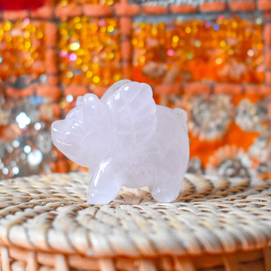 Rose Quartz Crystal Flying Pig | Holisticshop.co.uk