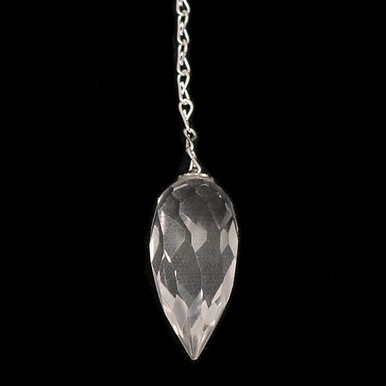 Faceted Clear Quartz Tear Drop Pendulum | Holisticshop.co.uk