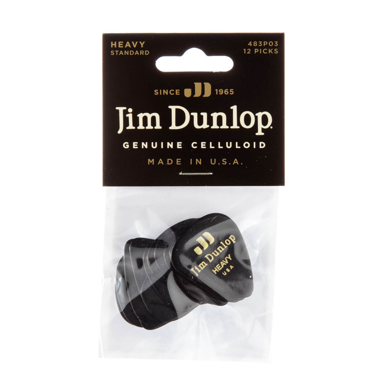 CELLULOID BLACK PICK HEAVY - Dunlop