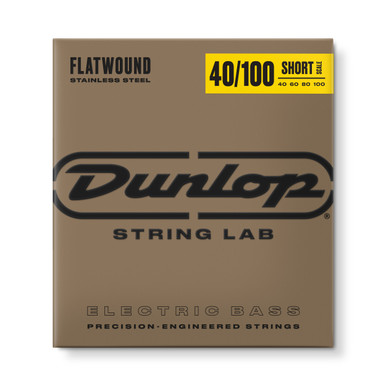 STAINLESS STEEL FLATWOUND SHORT SCALE BASS STRINGS 40-100 - Dunlop