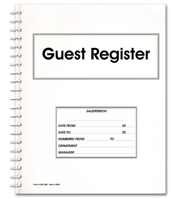 Guest Register Book | Car Dealer Supplies