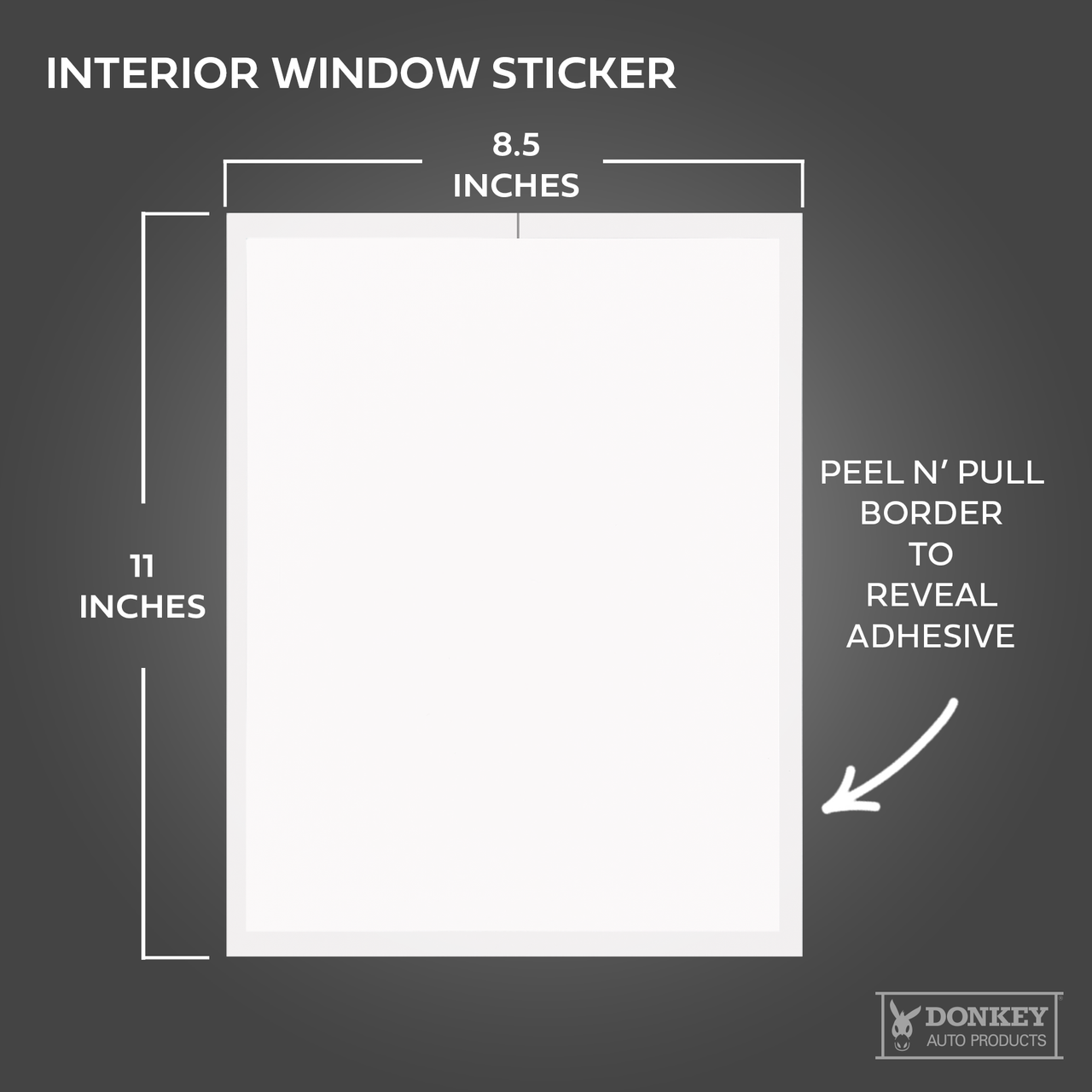 Interior Plain White Addendum Window Stickers - Adhesive - 8-1/2" x 11 ...
