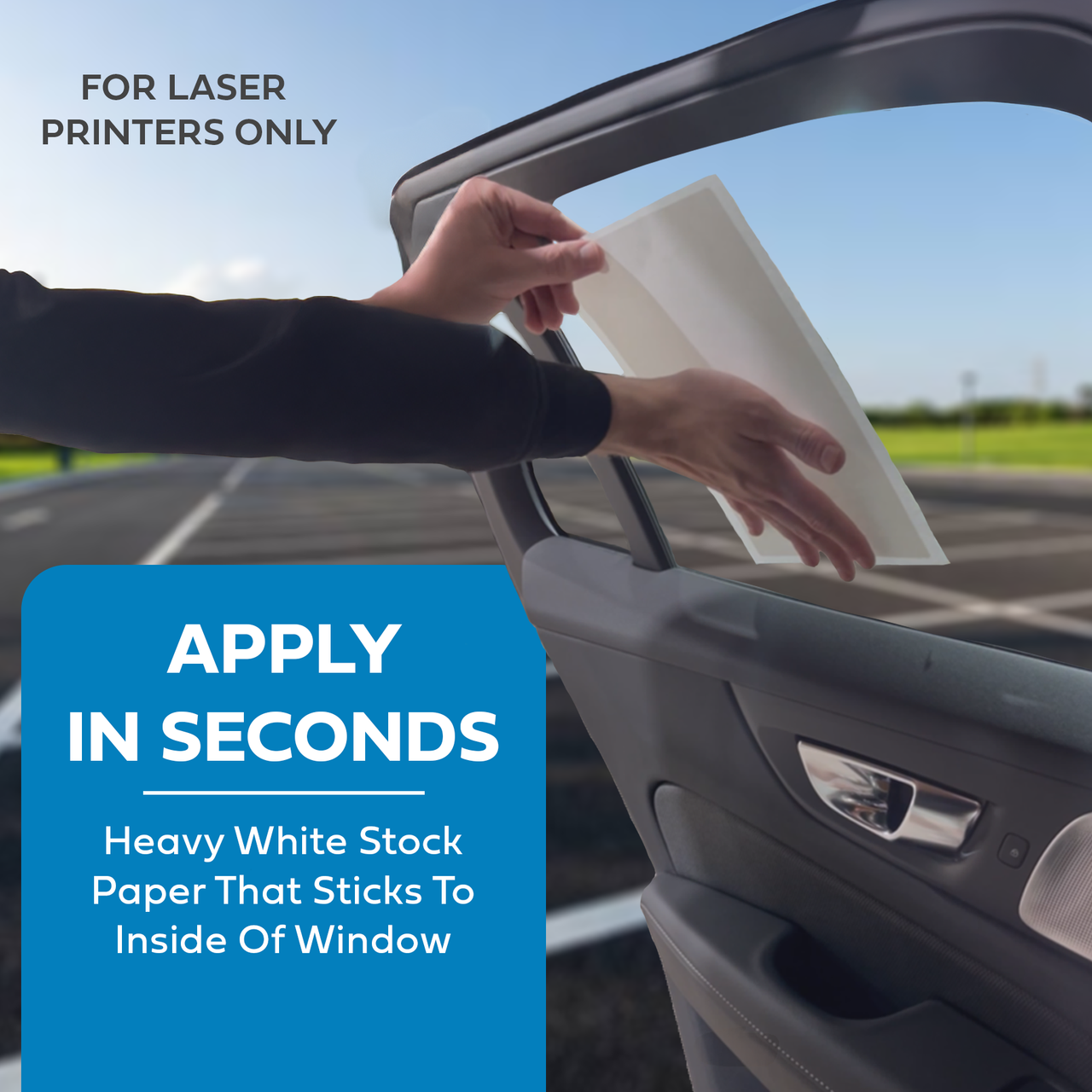 Interior Plain White Addendum Window Stickers - Adhesive - 8-1/2" x 11 ...