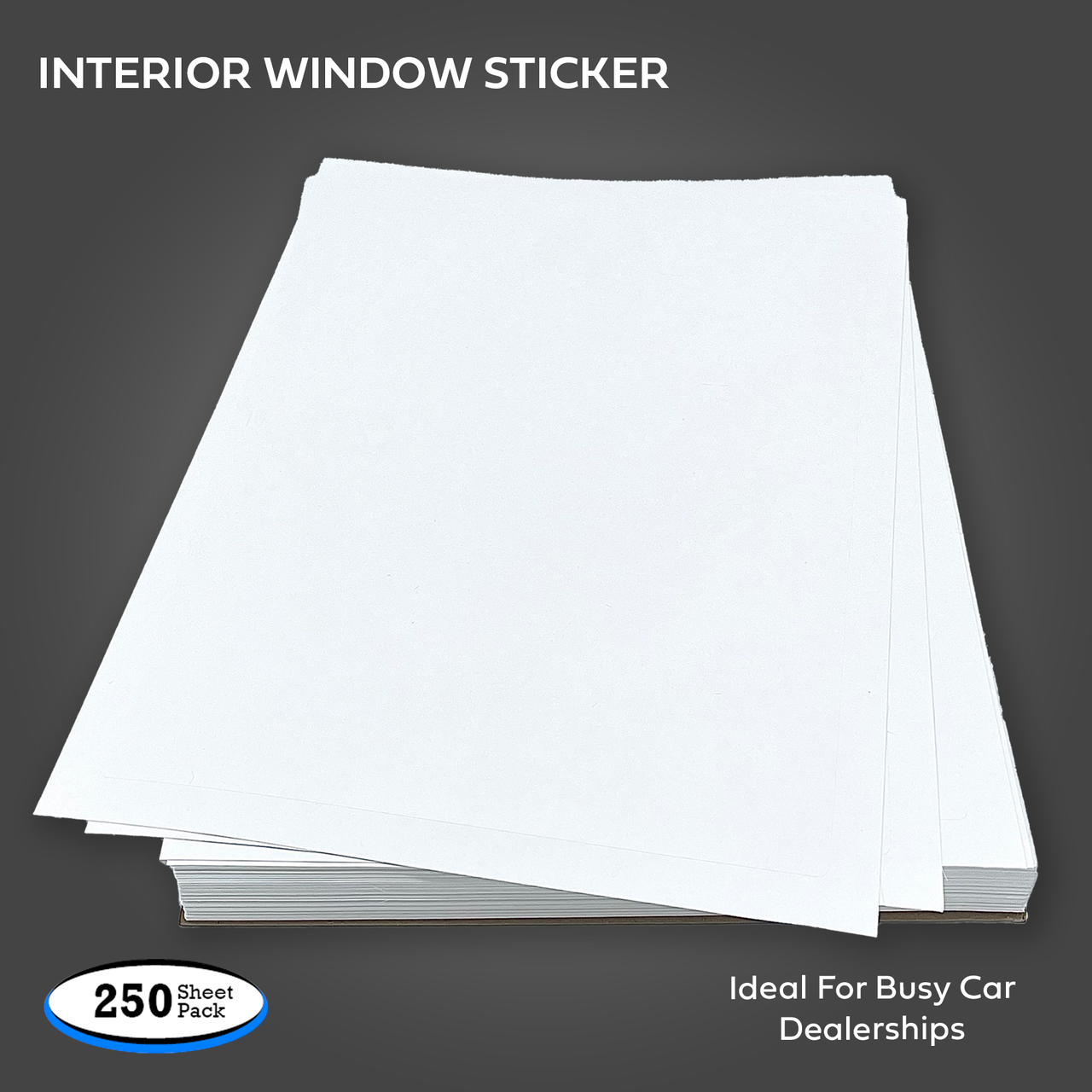 Interior Plain White Addendum Window Stickers - Adhesive - 8-1/2" x 11 ...