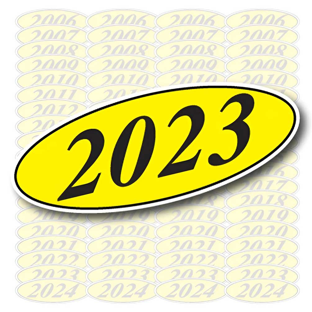 Oval Model Years Window Stickers | Car Dealer Supplies