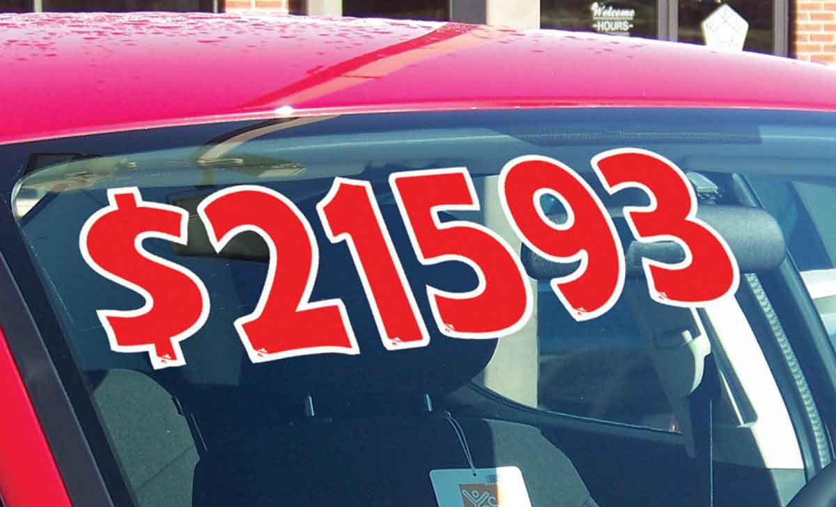 Red Cut-Out Number Window Stickers | Car Dealers