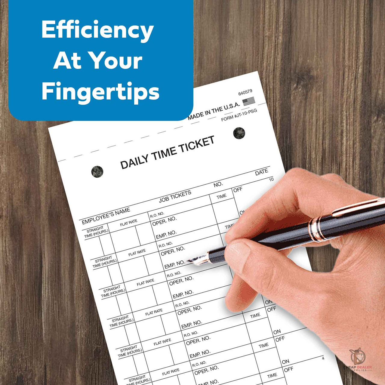 Daily Time Ticket 3-part | Cheap Dealer Supplies