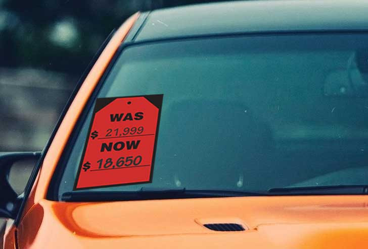 Vinyl Hang Tag Window Stickers | Was Now Price Stickers